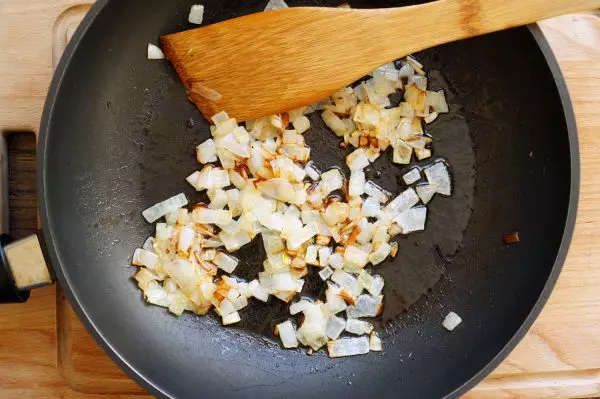 Onion fry in a frying pan