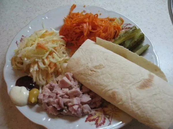 Homemade Shawarma with chicken and carrots