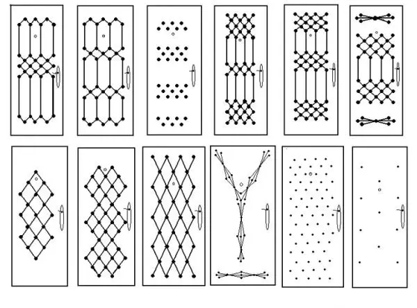 Patterns for decorative doors upholstery