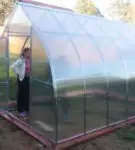 Greenhouse with a sharp roof